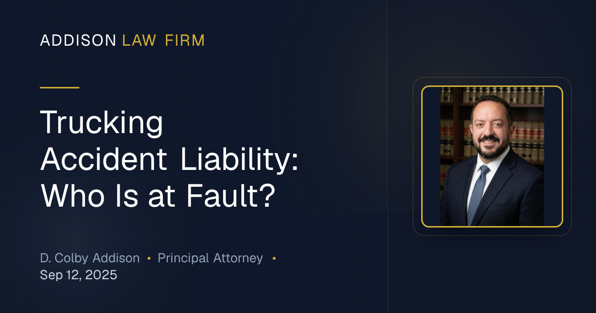 Trucking Accident Liability: Who Is at Fault? | Addison Law Firm